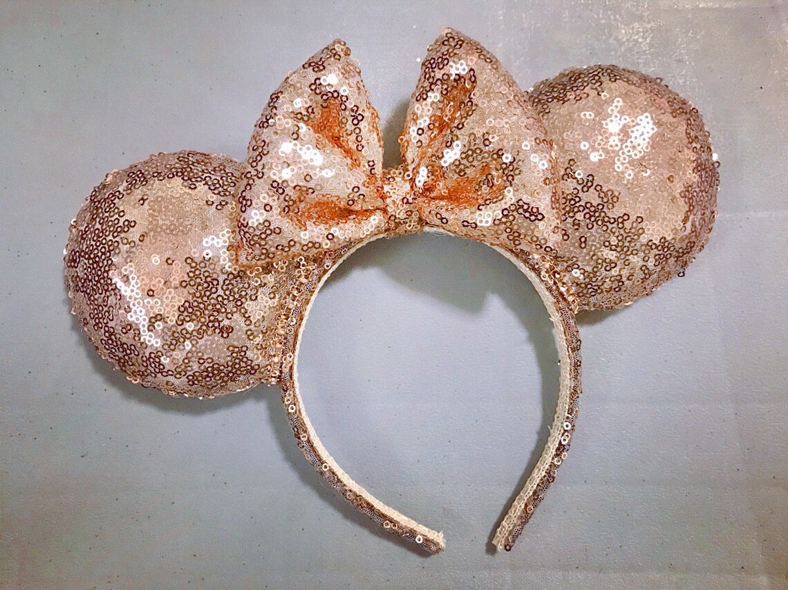 Champagne Sequin Mouse Ears Gold Mickey Mouse Ears Gold Sequin - Etsy