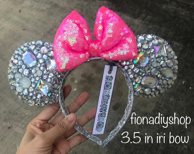 Rhinestone Park Mouse Ears, 3D Printed Bedazzled Mouse Head Ears ...