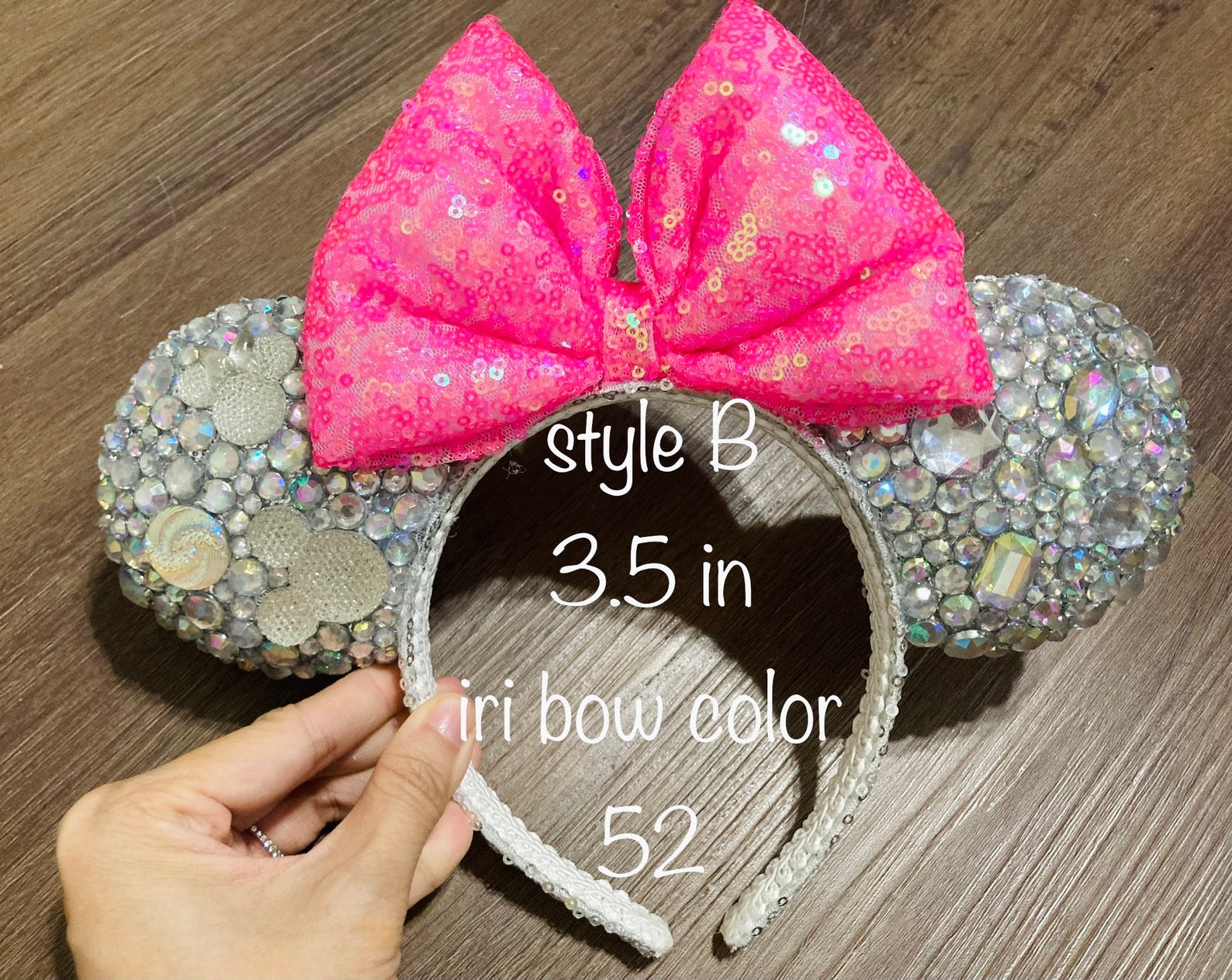 Rhinestone Silver Mickey Ears Minnie Ears Sequins Mickey - Etsy