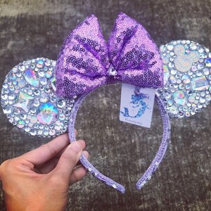 Rhinestone Silver Mickey Ears, Minnie Ears, Sequins Mickey Mouse Ears ...