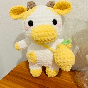 Strawberry Cow, Peach Cow, Blueberry Cow, Icecream Cow Crochet Plushie ...