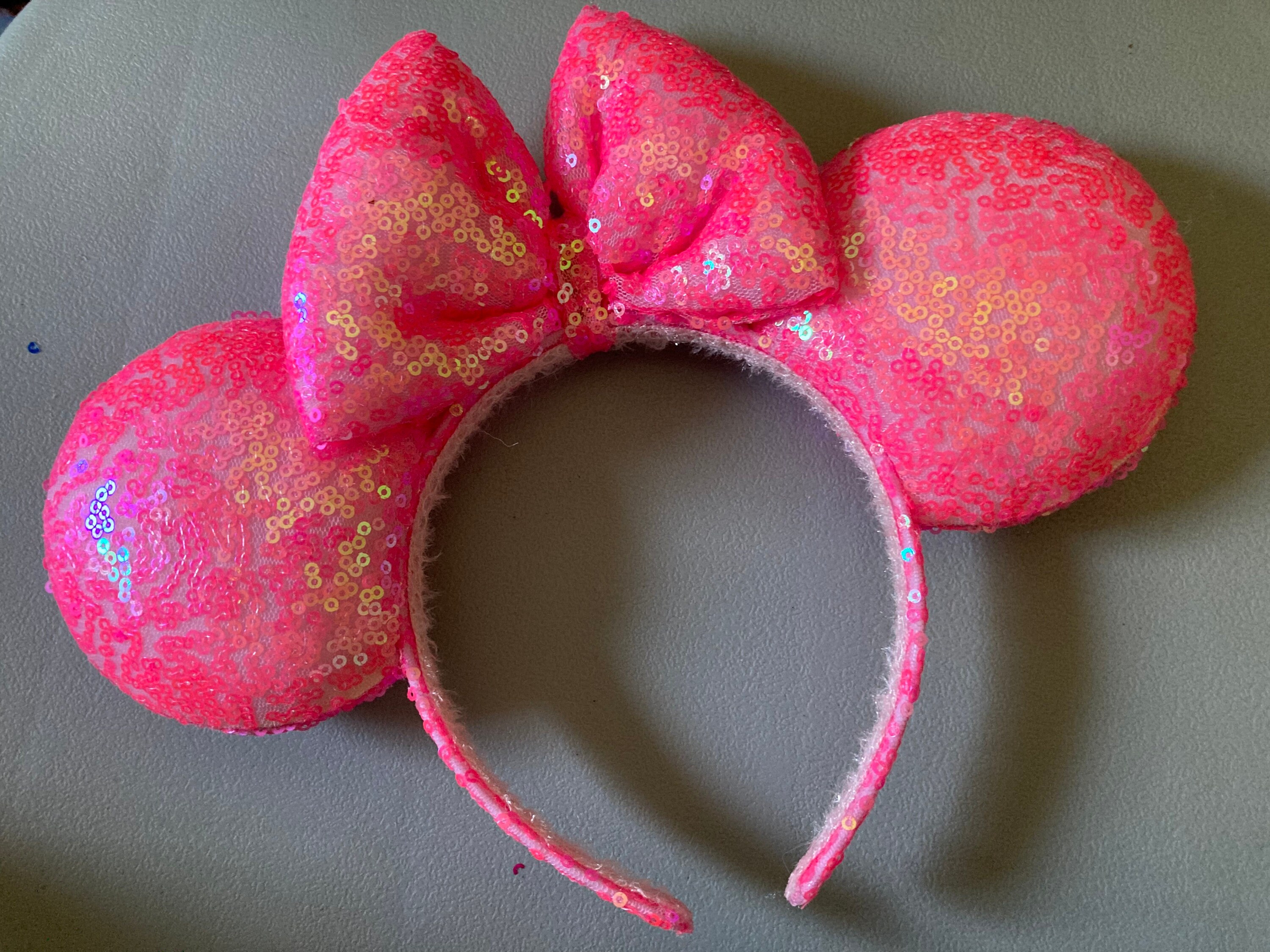 Neon Pink Mouse Ears Neon Pink Mickey Ears - Etsy