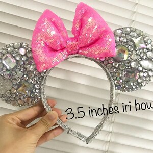 Rhinestone Silver Mickey Ears, Minnie Ears, Sequins Mickey Mouse Ears ...