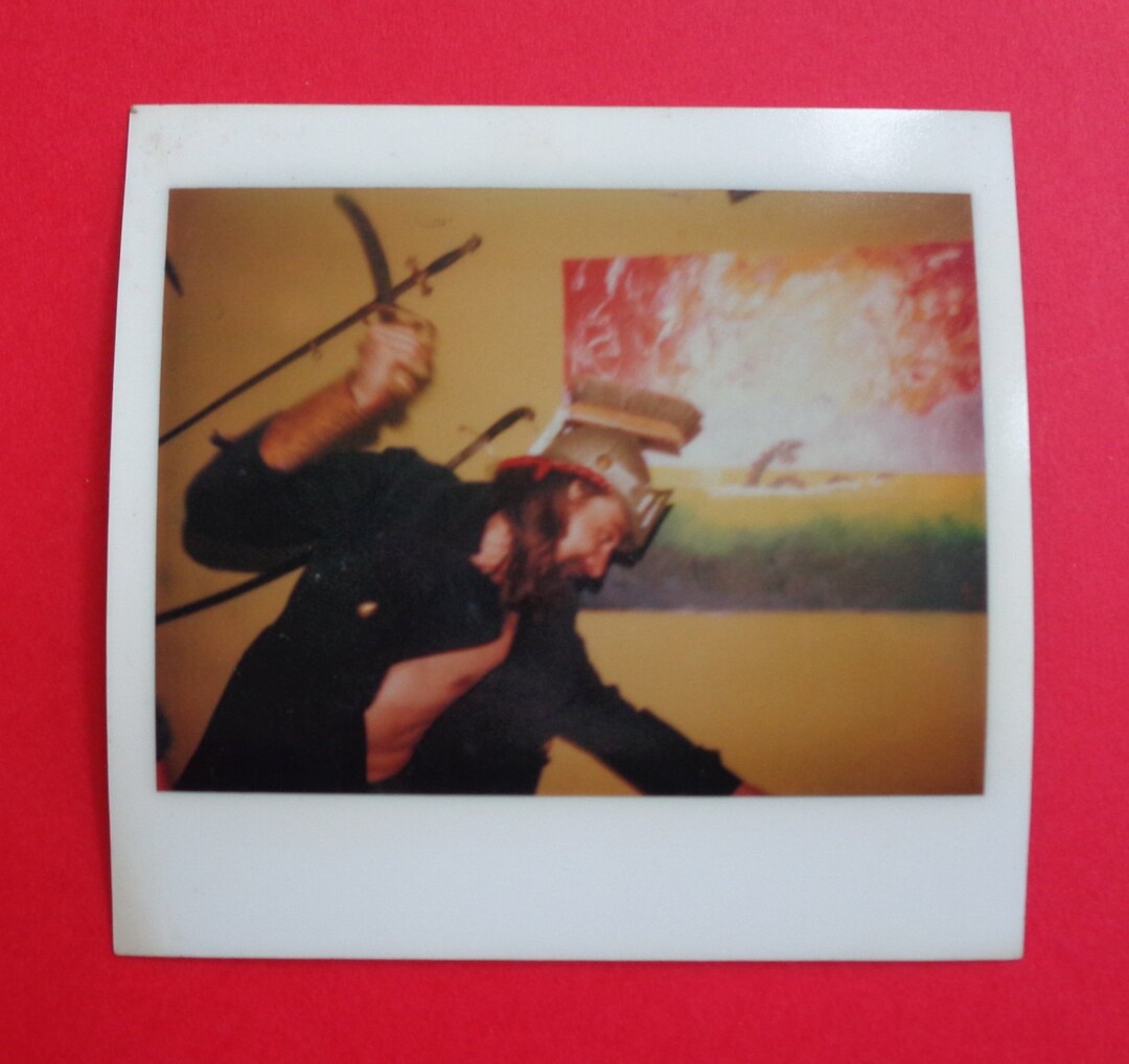 Crazy 1980's Action Polaroid Photo - Man Swinging Sword - Etsy