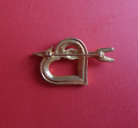 Gorgeous Swarovski Swan Signed Heart And Arrow Rhines… - Gem