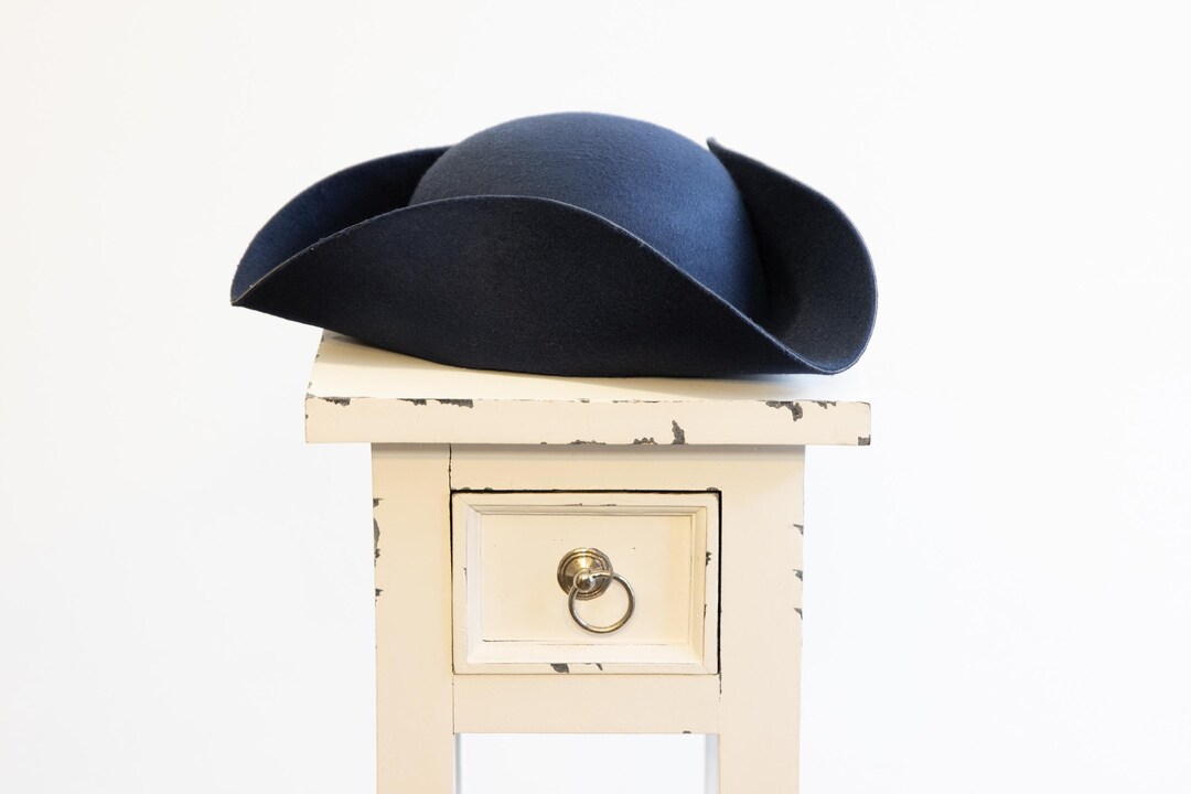 Children's Tricorn Hat Simple Blue Pirate Hat Baroque Rococo LARP Solid ...