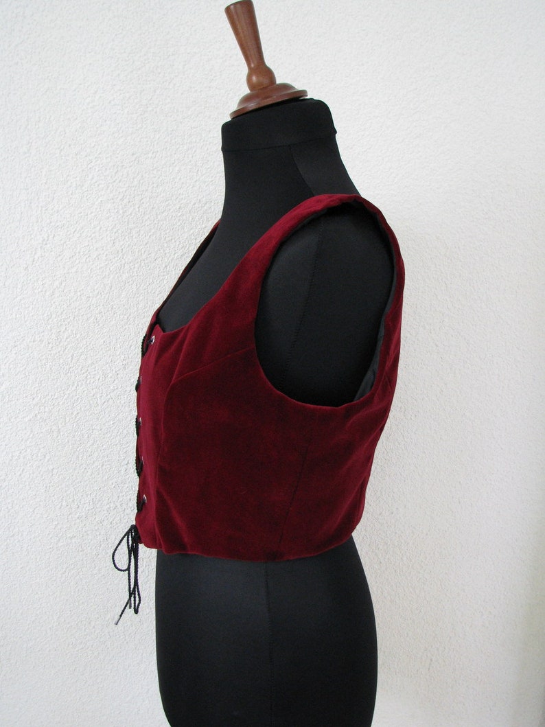 Velvet Bodice Burgundy Red Corset Top Corset Top Renaissance Middle ...