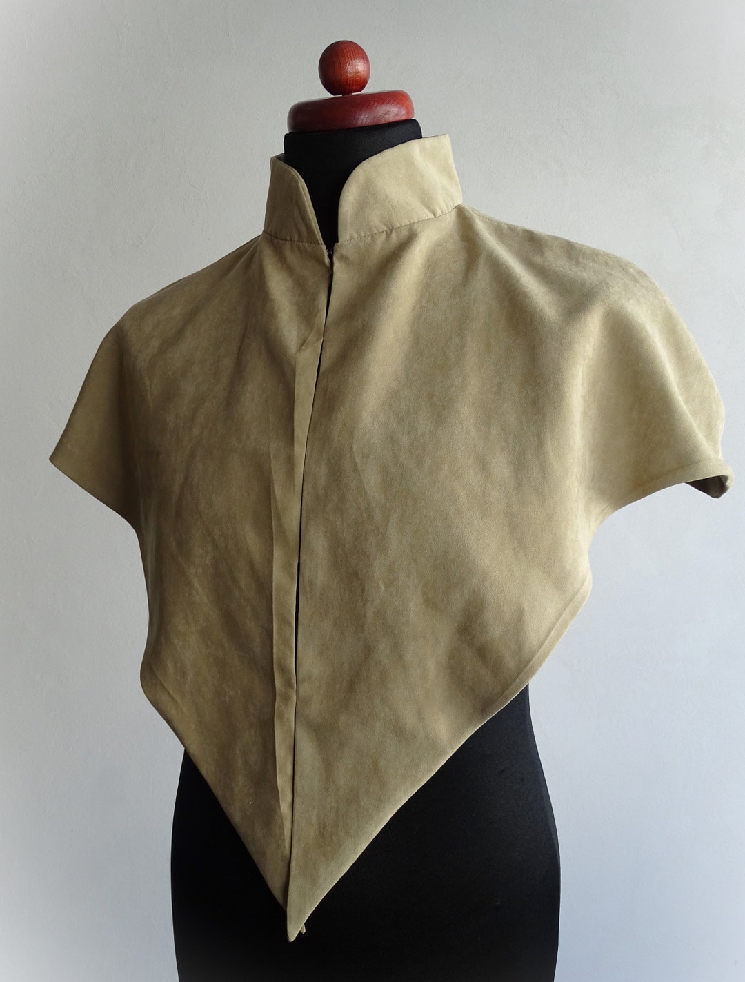 Elven Cape Beige Cloak Short Fantasy LARP Elves Size L Suede Imitation ...