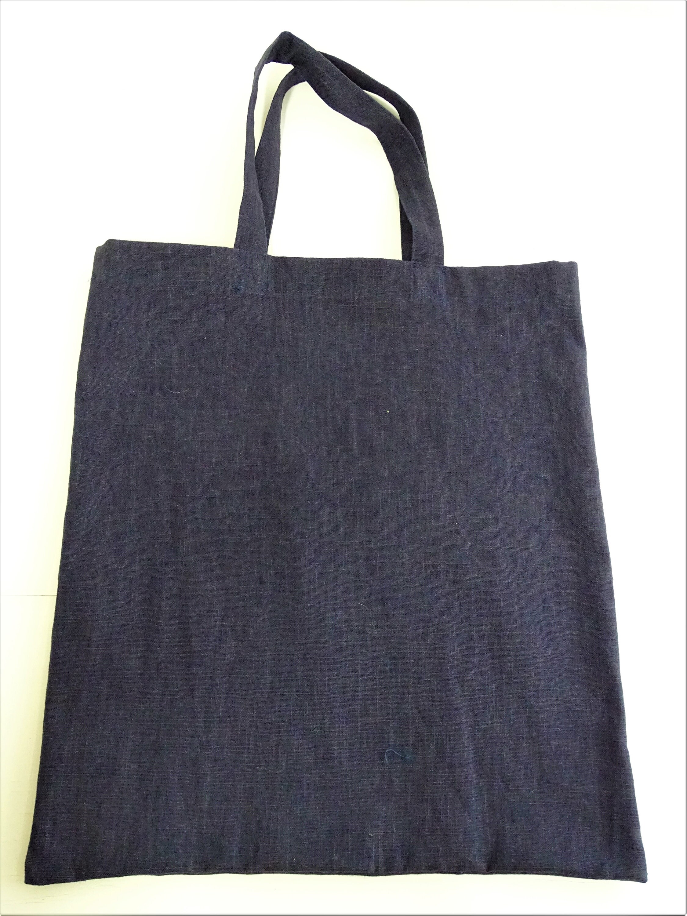 Dark Blue Cloth Bag Made of Linen Bag Carrying Bag Shopping - Etsy