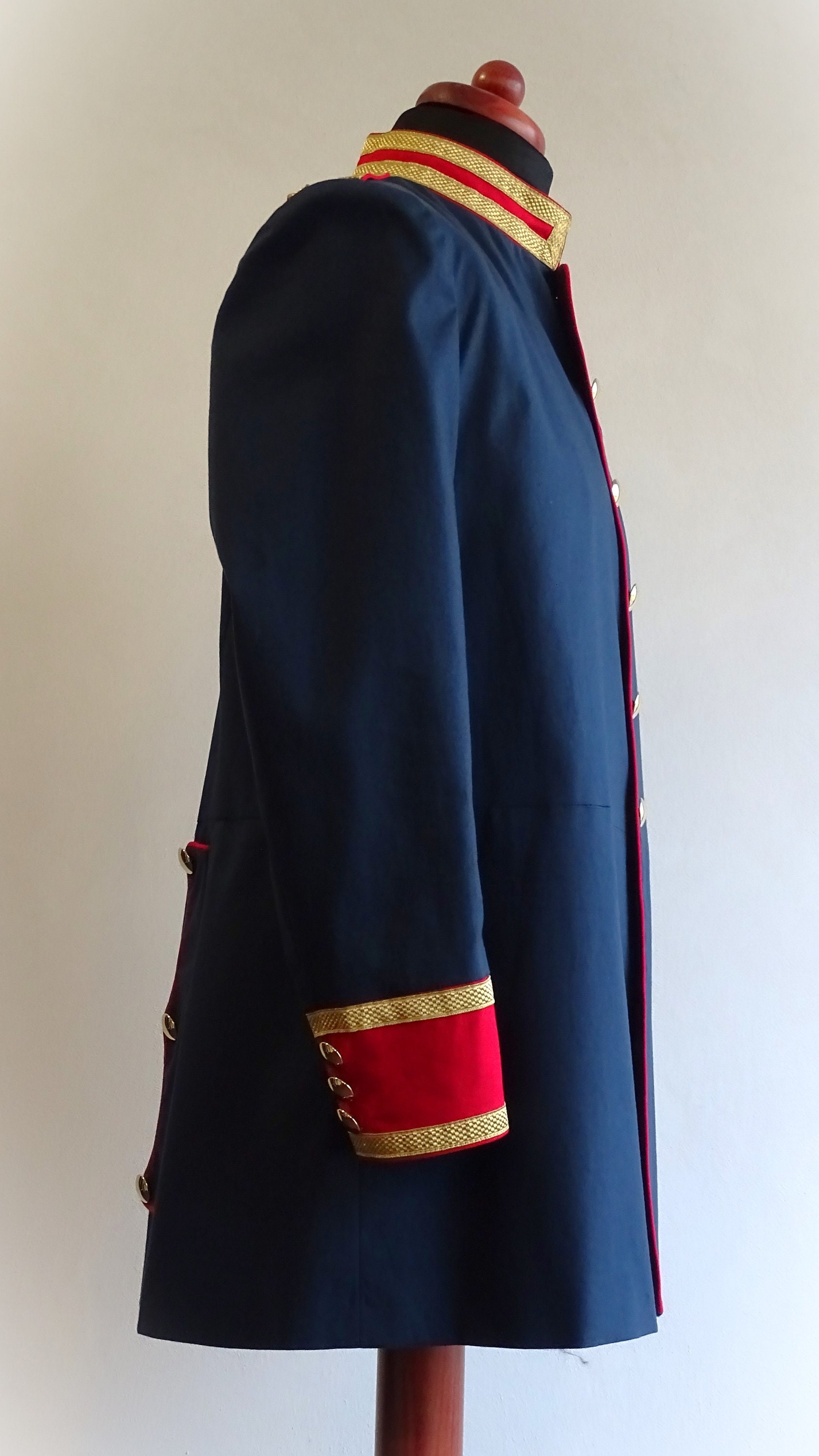 Prussian Uniform Jacket Blue Red With Red Piping and Gold - Etsy