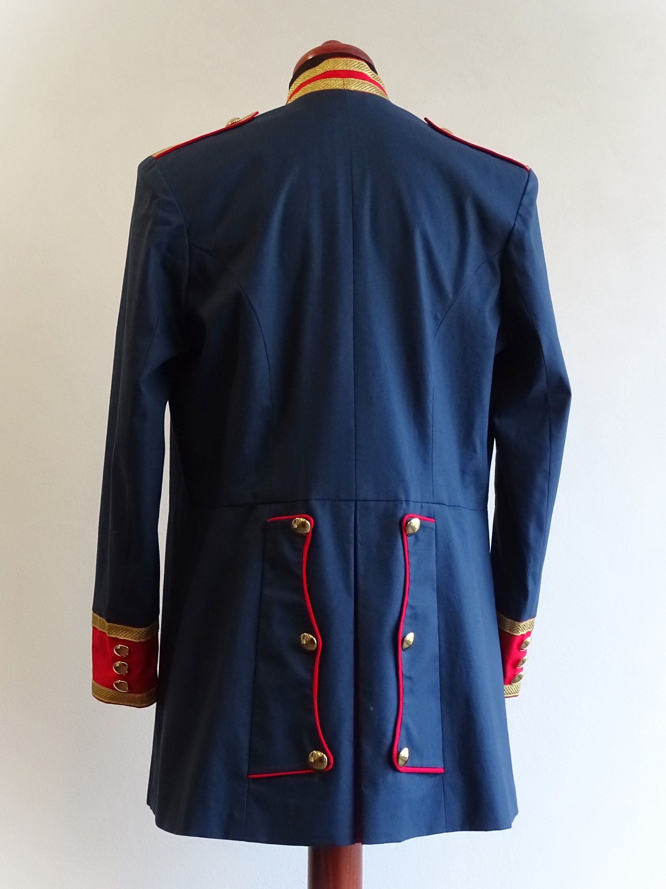 Prussian Uniform Jacket Blue Red With Red Piping and Gold - Etsy