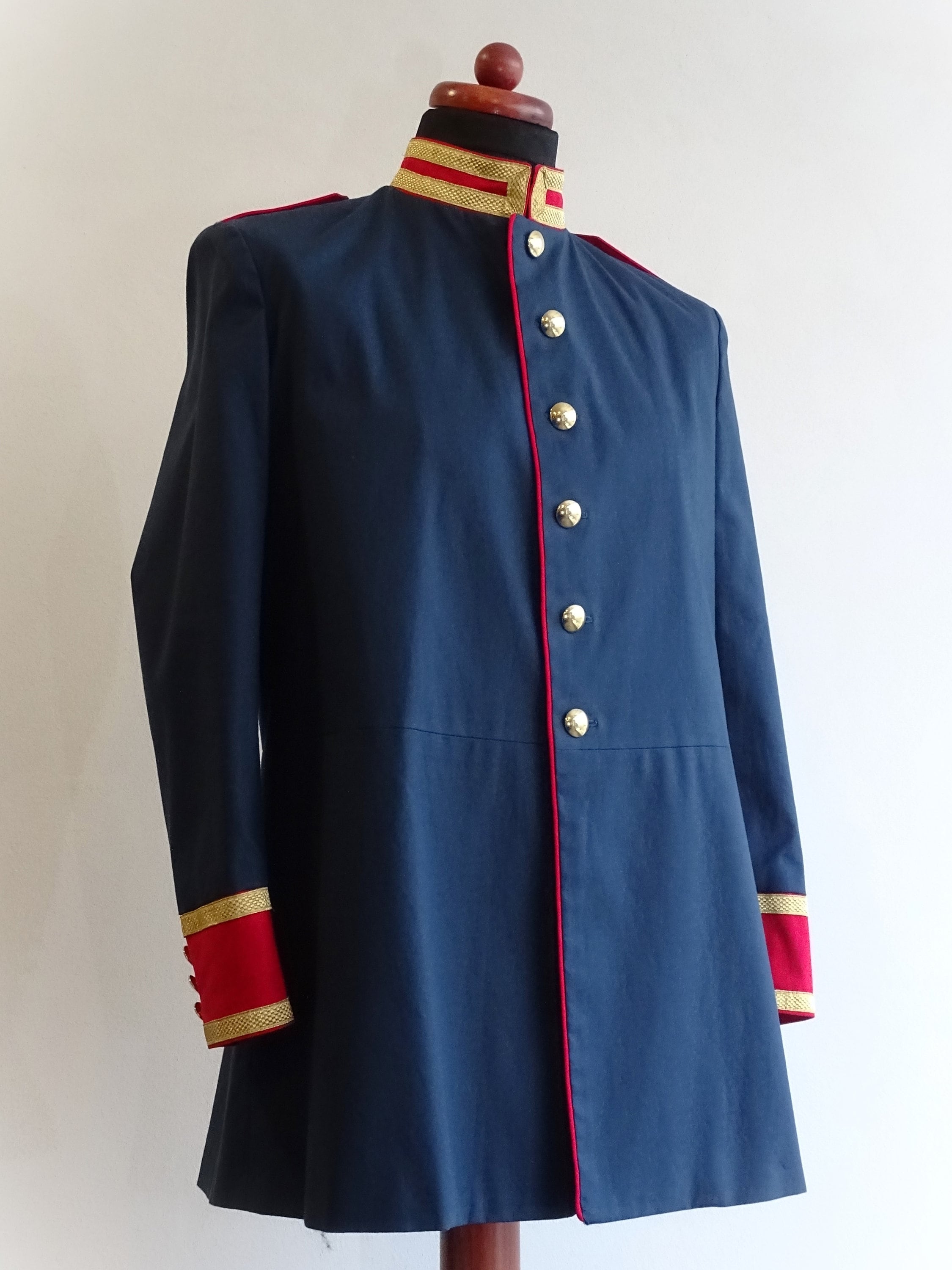 Prussian Uniform Jacket Blue Red With Red Piping and Gold - Etsy
