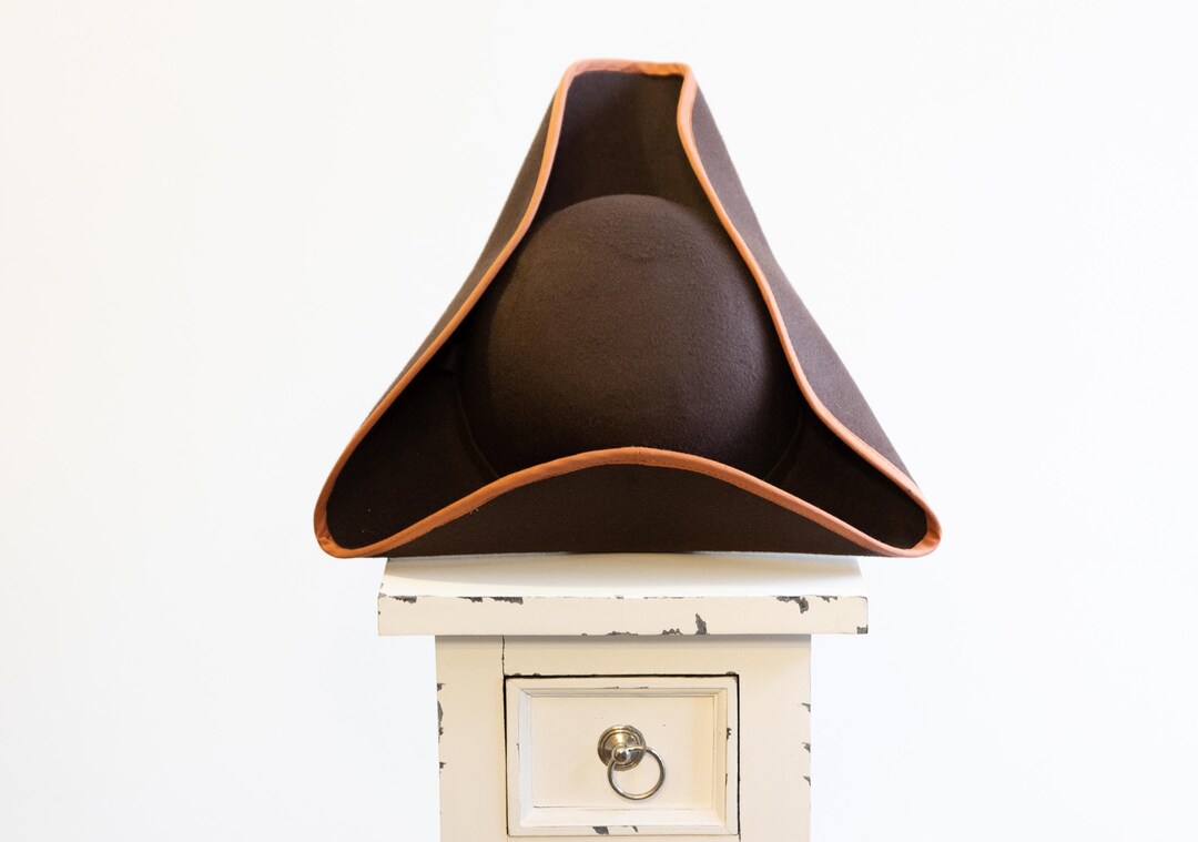 Tricorn Brown With Rust-colored Brim Pirate Hat Baroque Rococo LARP ...