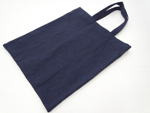 Dark Blue Cloth Bag Made of Linen Bag Carrying Bag Shopping - Etsy