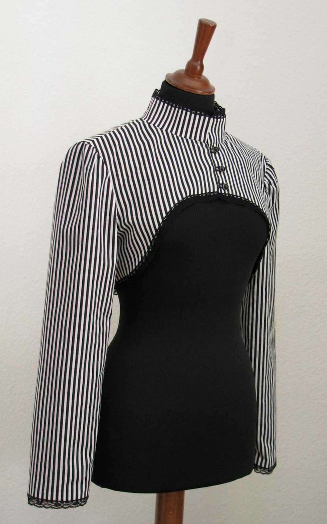 Bolero Black and White Striped Victorian Jacket Victorian Goth ...