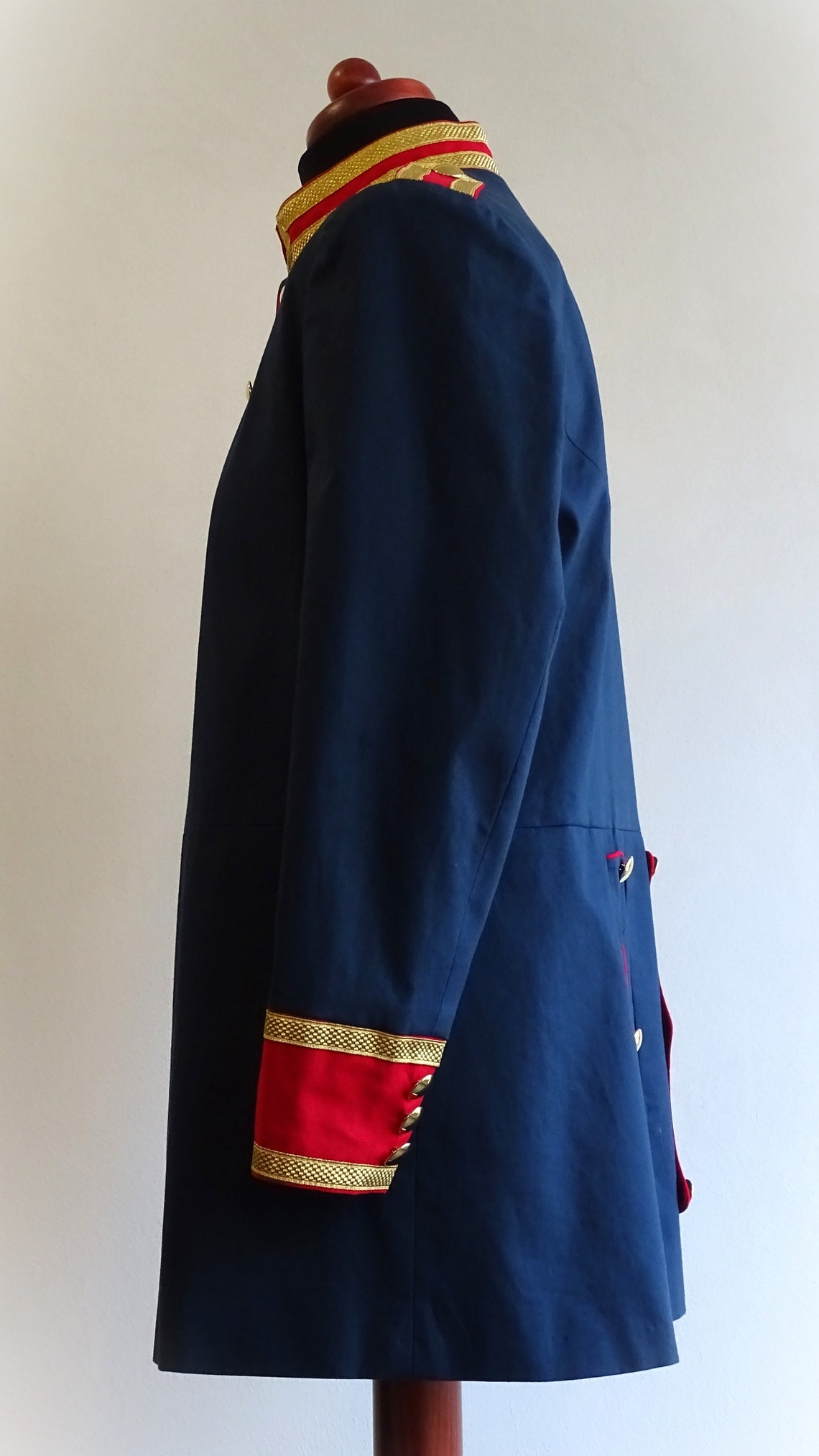 Prussian Uniform Jacket Blue Red With Red Piping and Gold - Etsy