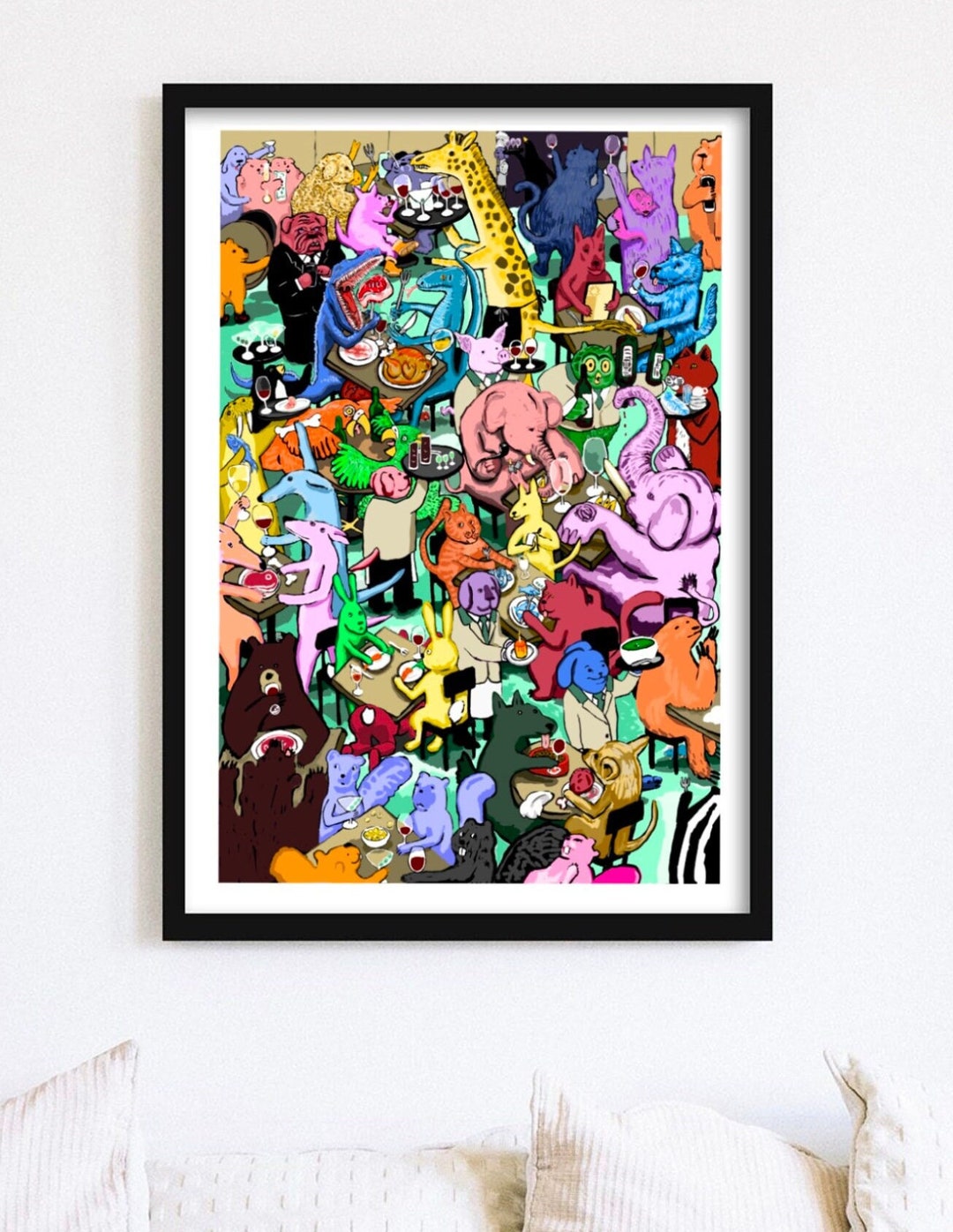 The Cafe Menagerie Print - Etsy