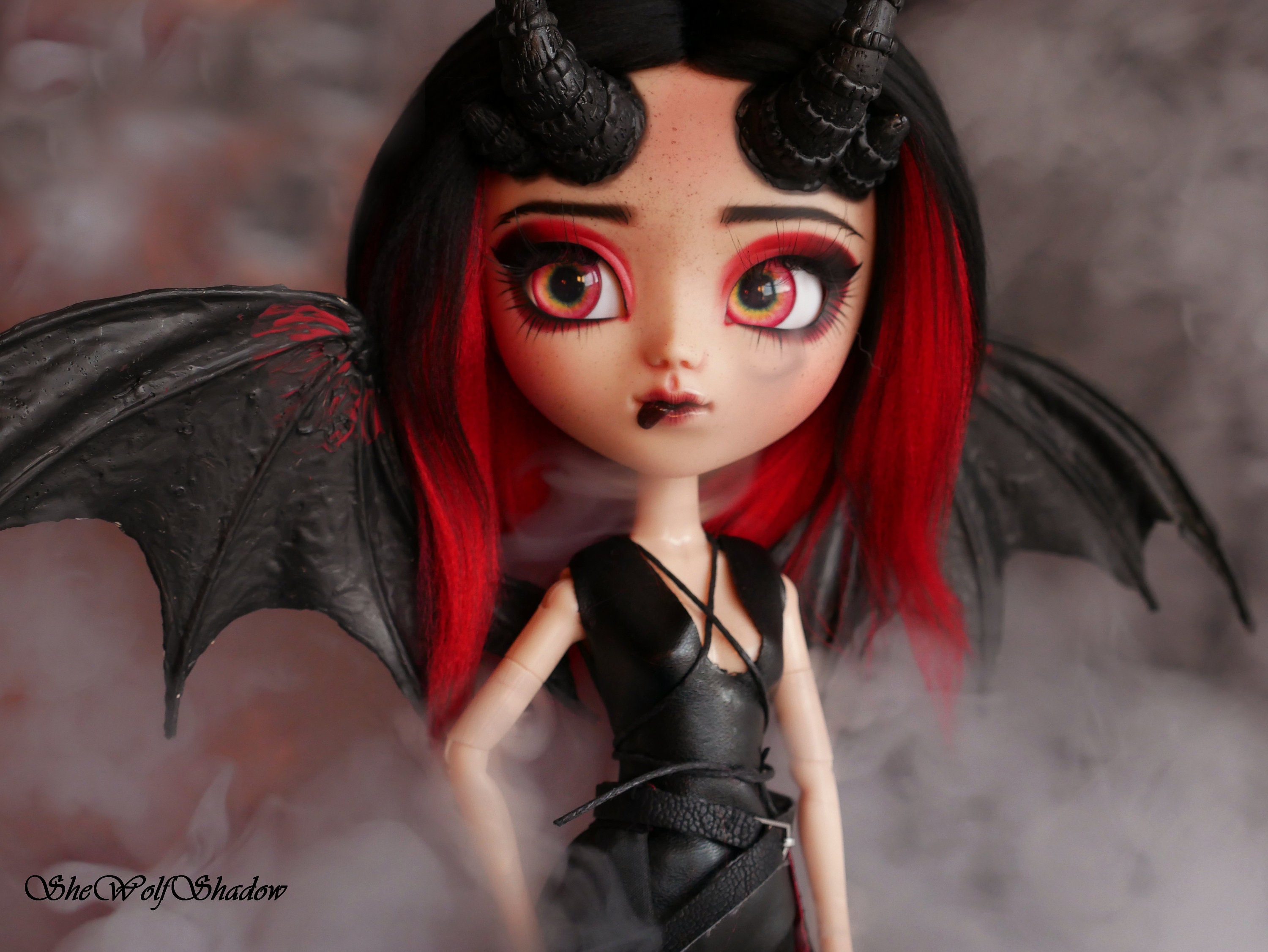 Succubus Custom Ooak Pullip Full Doll Naamah Tan Skin Deamon Etsy