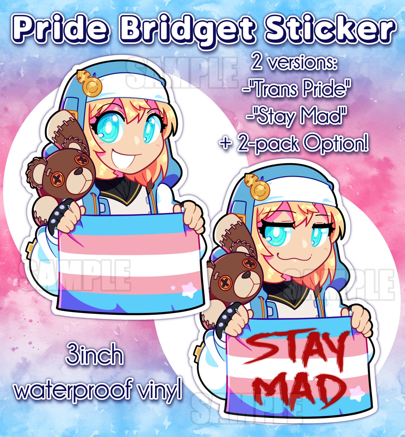 Pride Bridget GUILTY GEAR STRIVE Stickers - Etsy