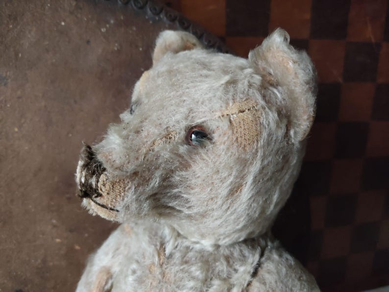 ANTIQUE Vintage Bear Shabby Poor Condition Steiff Teddy Bear Grey Fur ...