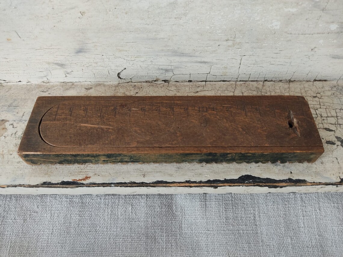 Antique Wooden Pencil Box With Slipcase, Vintage Rustic, French Shabby ...