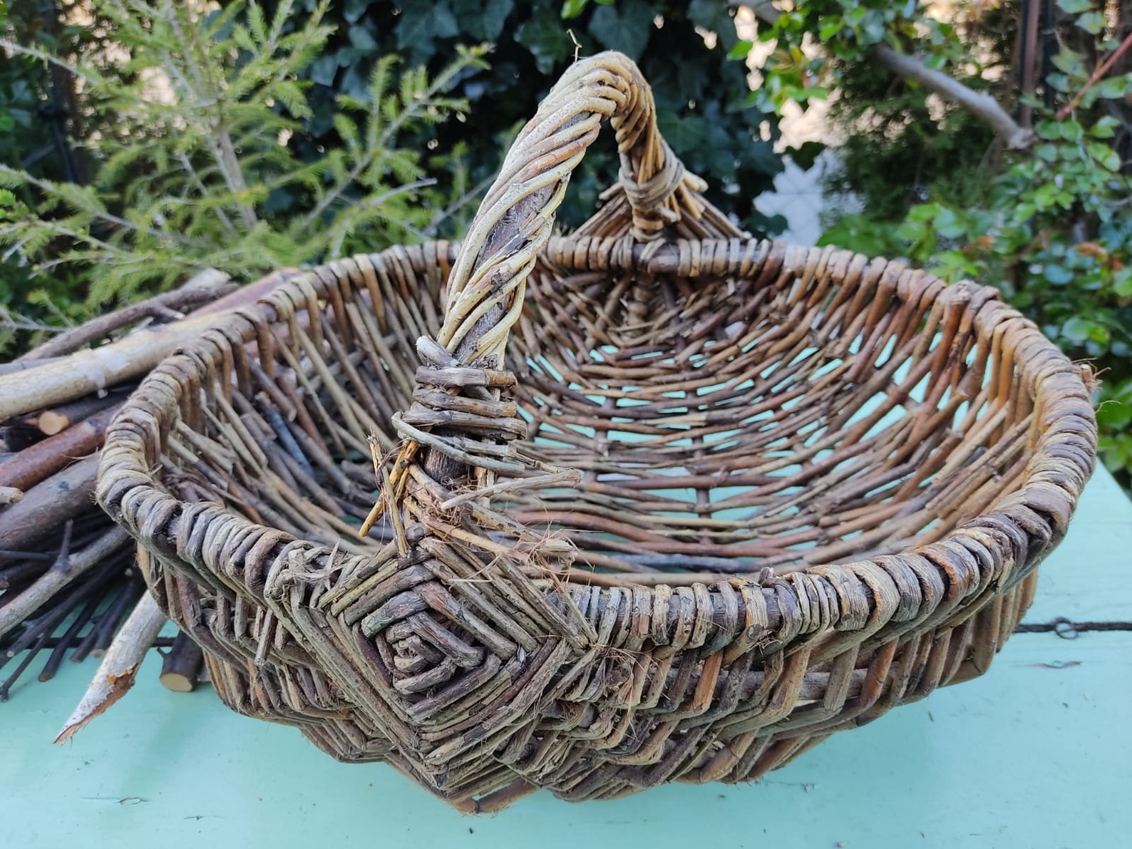 Alter Vintage Korb Weidenkorb Henkelkorb Erntekorb Wicker - Etsy.de