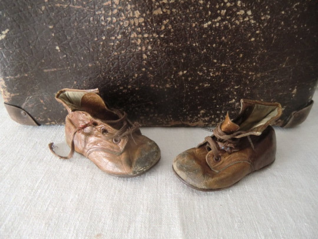 Antique Vintage Children's Shoes Leather Old Little Children Boots ...