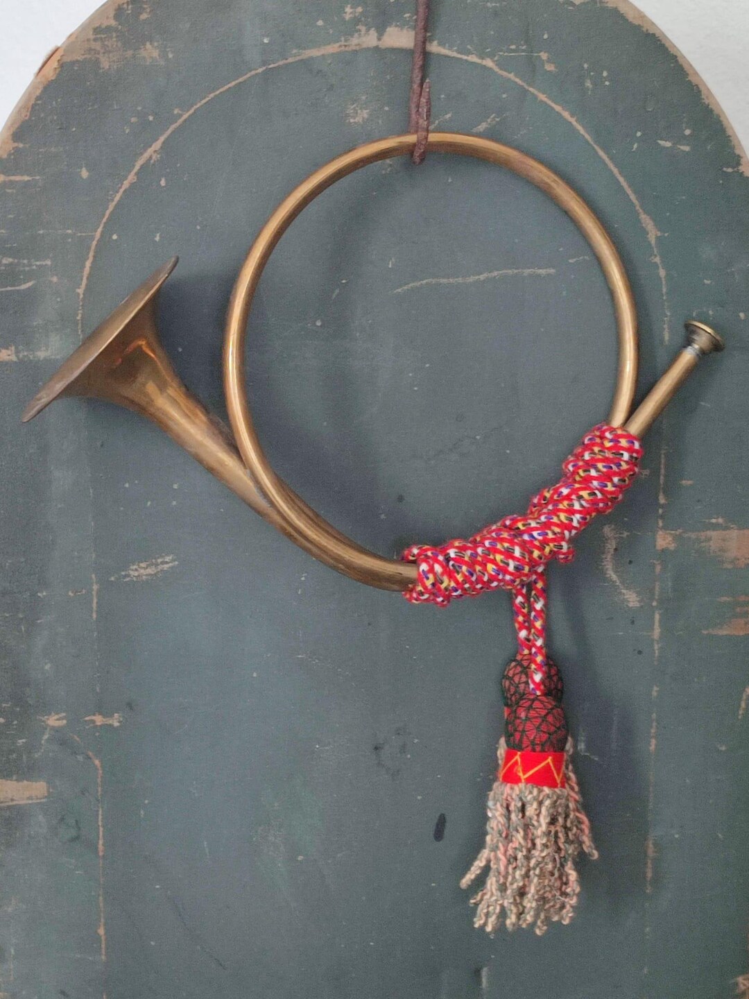 Vintage Blow Horn Hunting Horn Signal Horn Cord Tassel Country House ...
