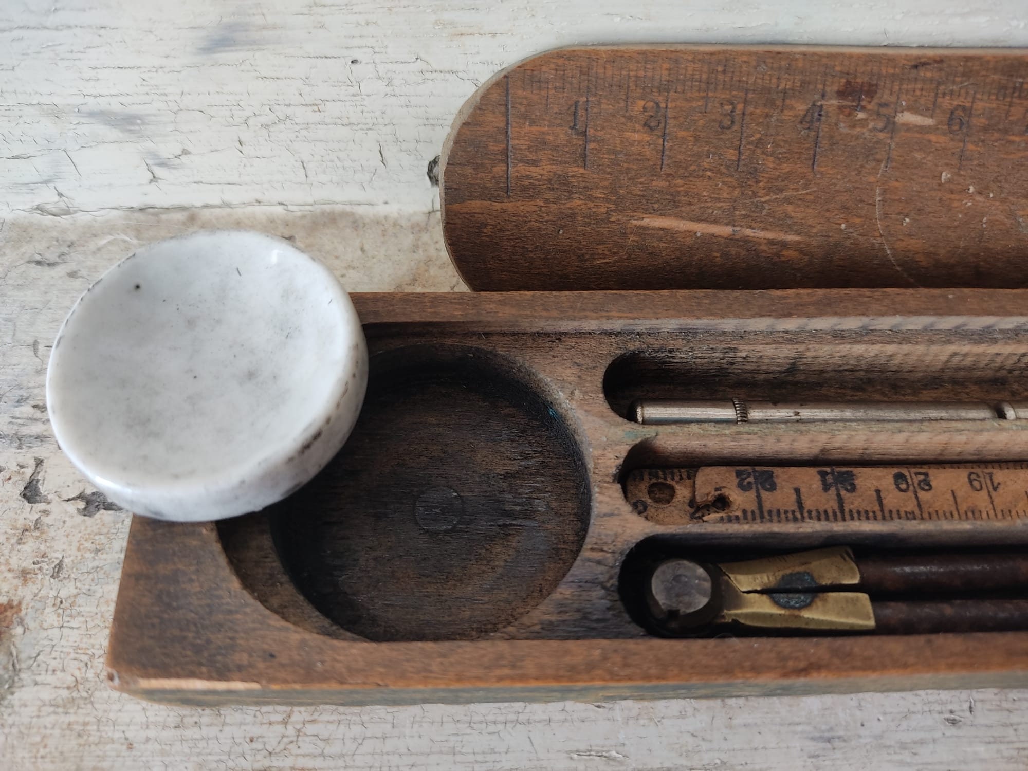Antique Wooden Pencil Box With Slipcase, Vintage Rustic, French Shabby ...