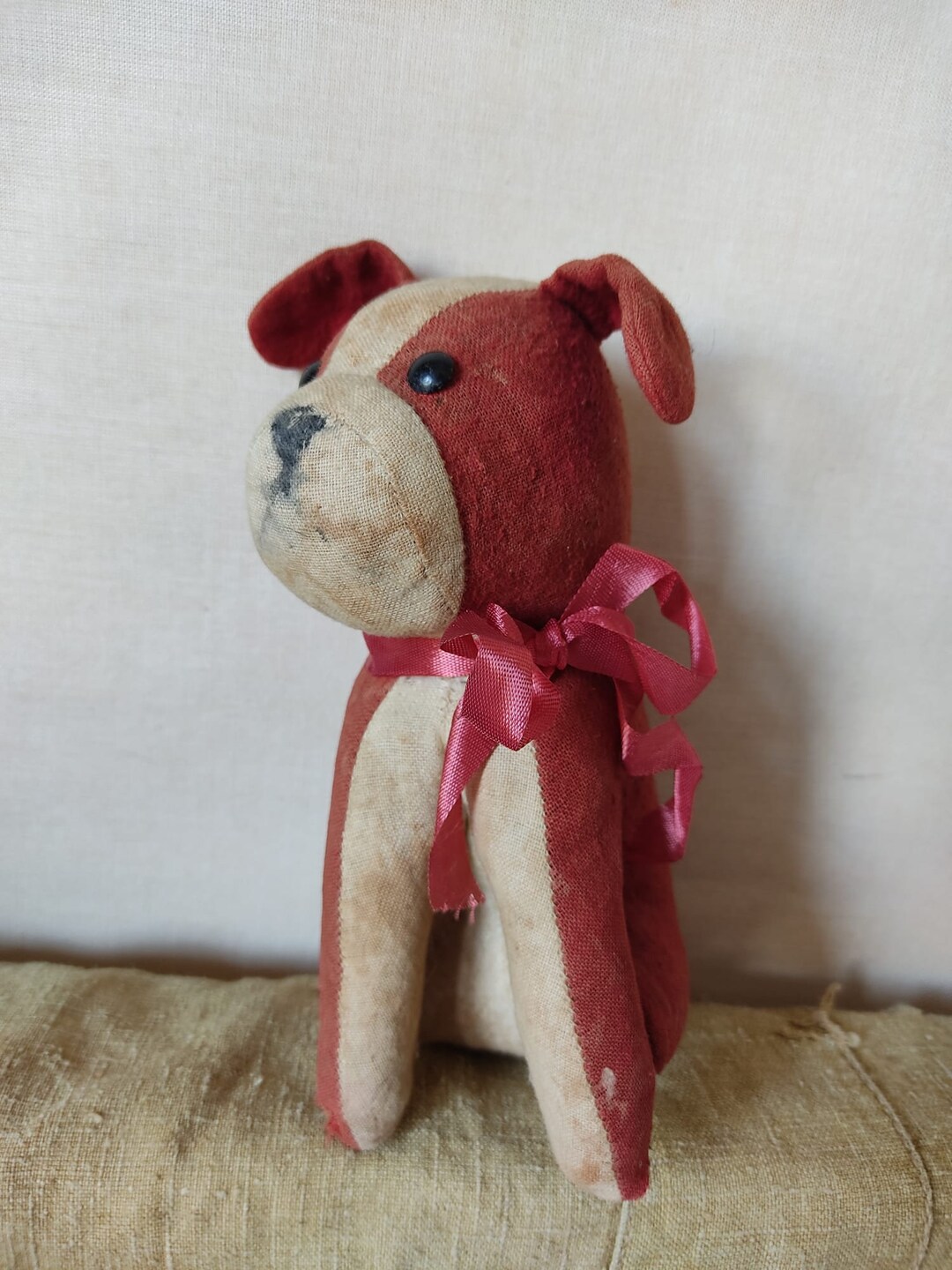 Vintage Stuffed Animal Toy Dog Wood Wool Stuffed French Shabby in the ...