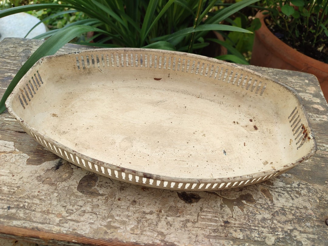 ANTIQUE Old Vintage Bread Basket Metal Bread Basket With Openwork ...