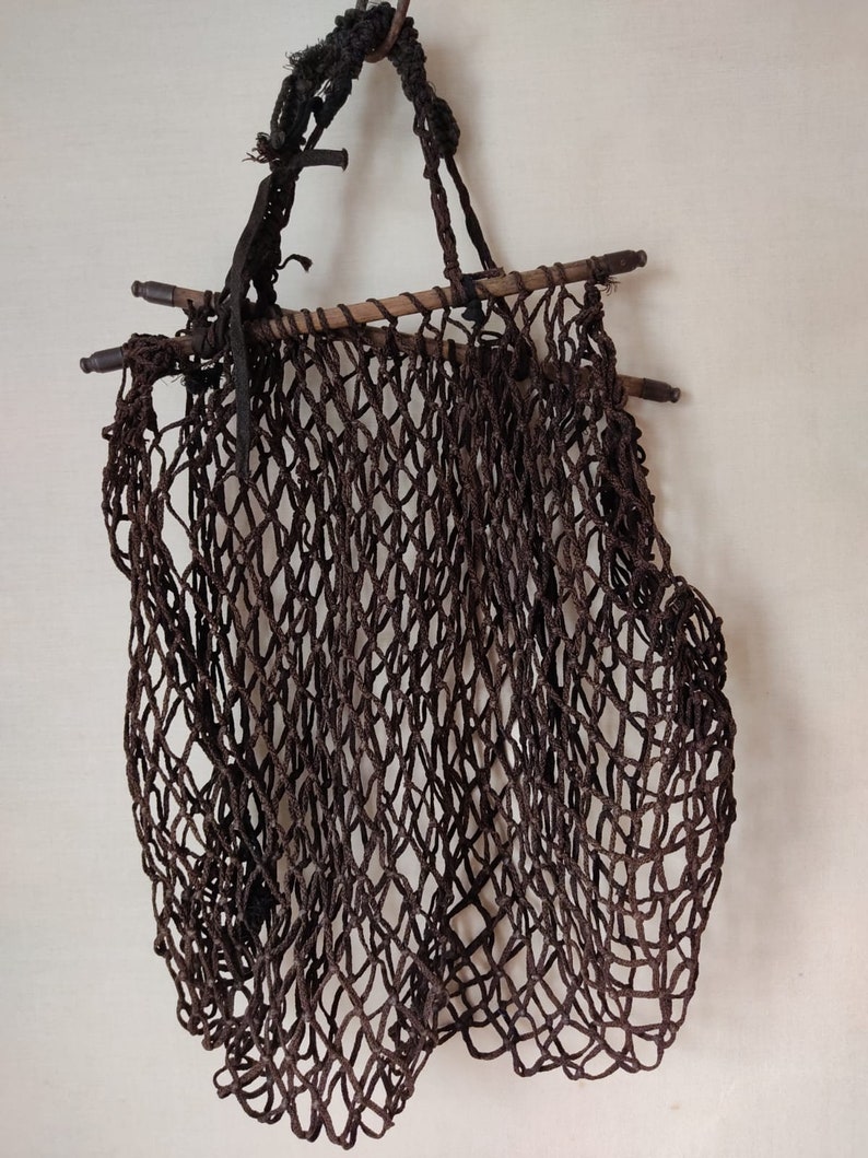 ANTIK Vintage Net Shopping Net Crochet Net Handmade Authentic - Etsy