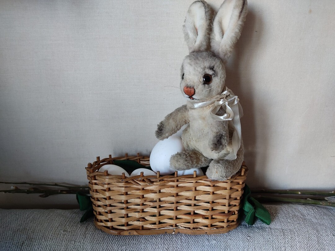 Vintage Toy Steiff Rabbit Plush Bunny Easter Decoration - Etsy