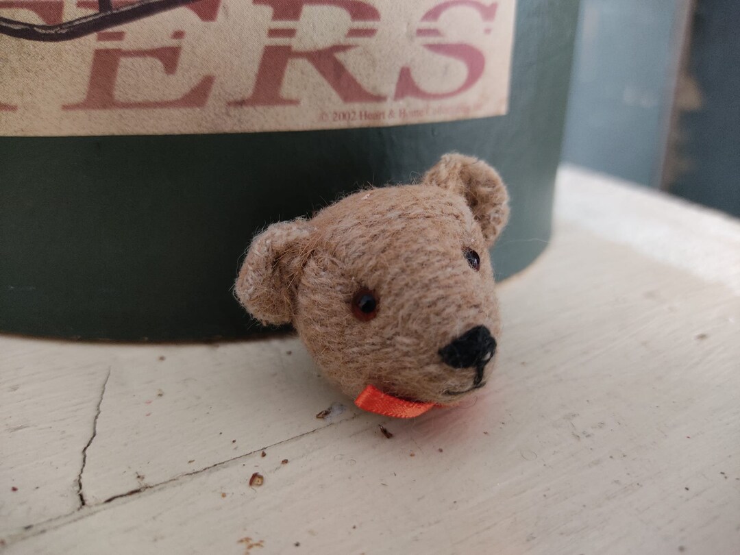 Adorable Miniature Bear Head Pin Brooch Teddy Bear Handmade - Etsy