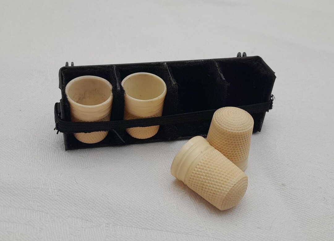 Four Celluloid Thimbles in Fitted Rack, Early 20th Century - Etsy