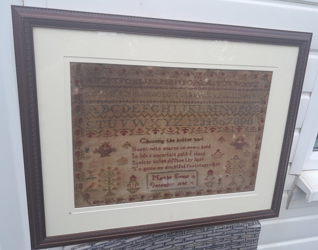 1845 Sampler Choosing the Better Part Martha Evans - Etsy UK