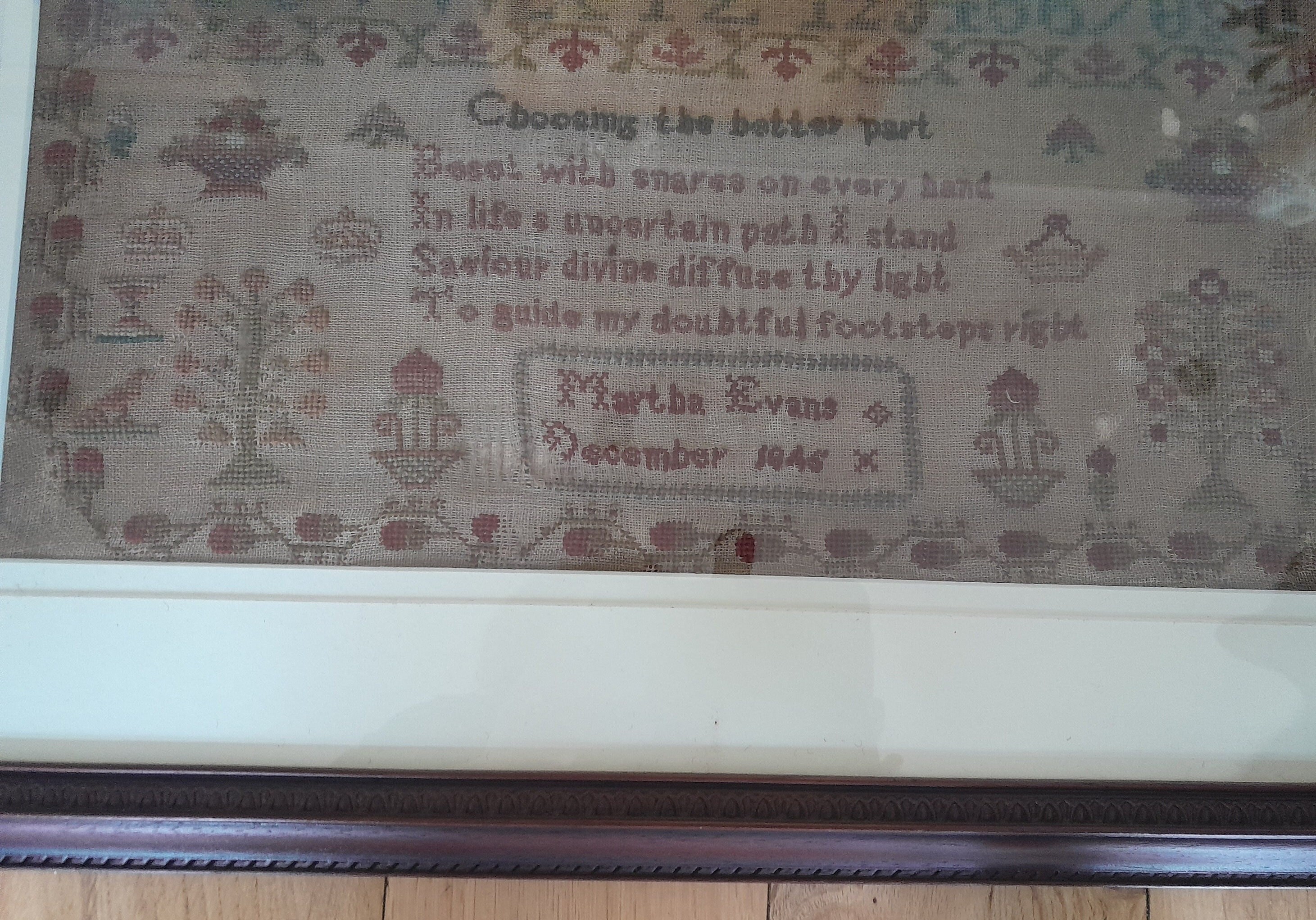 1845 Sampler Choosing the Better Part Martha Evans - Etsy UK