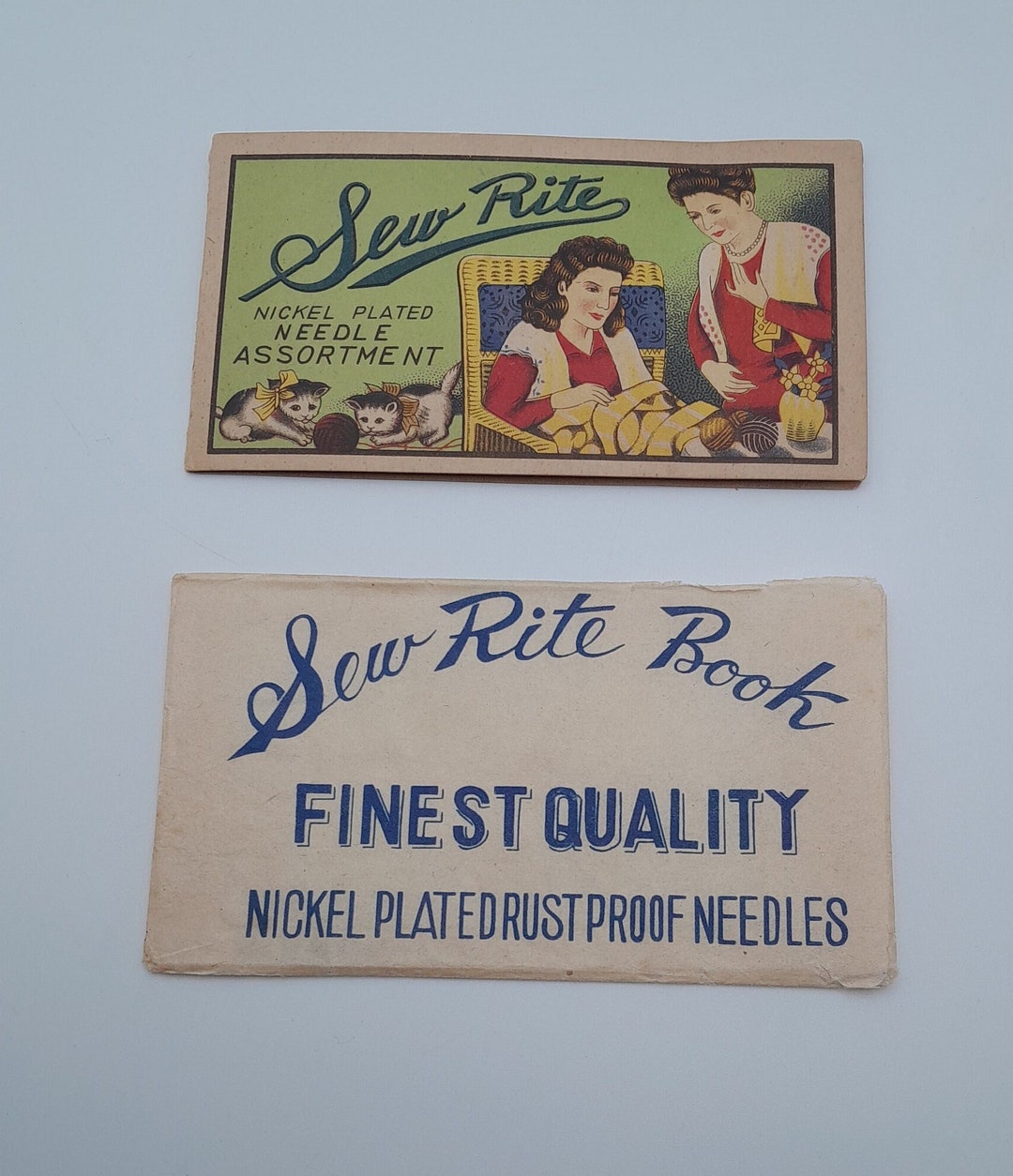 Sew Rite Book of Assorted Needles, With Original Paper Wrapper, Made in ...