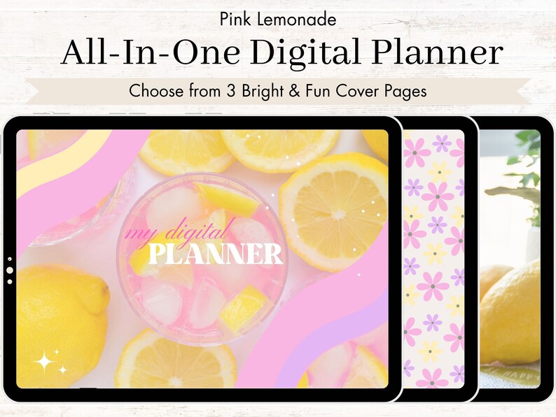Pink Lemonade Bliss: All-in-one Landscape Digital Planner PDF Format ...