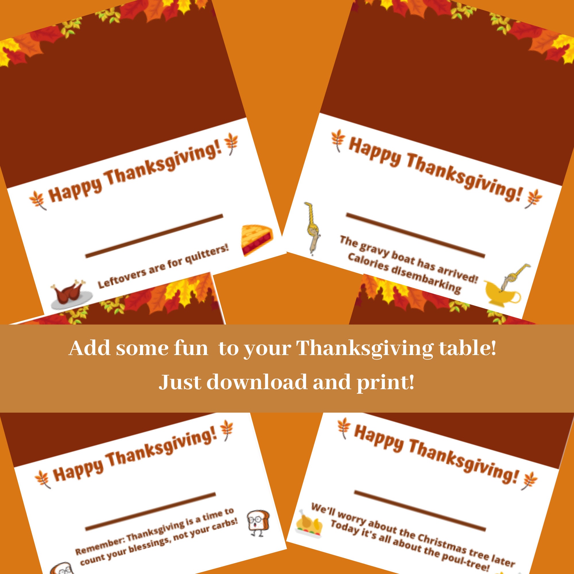 Thanksgiving Place Cards, Thanksgiving Name Cards, Printable ...