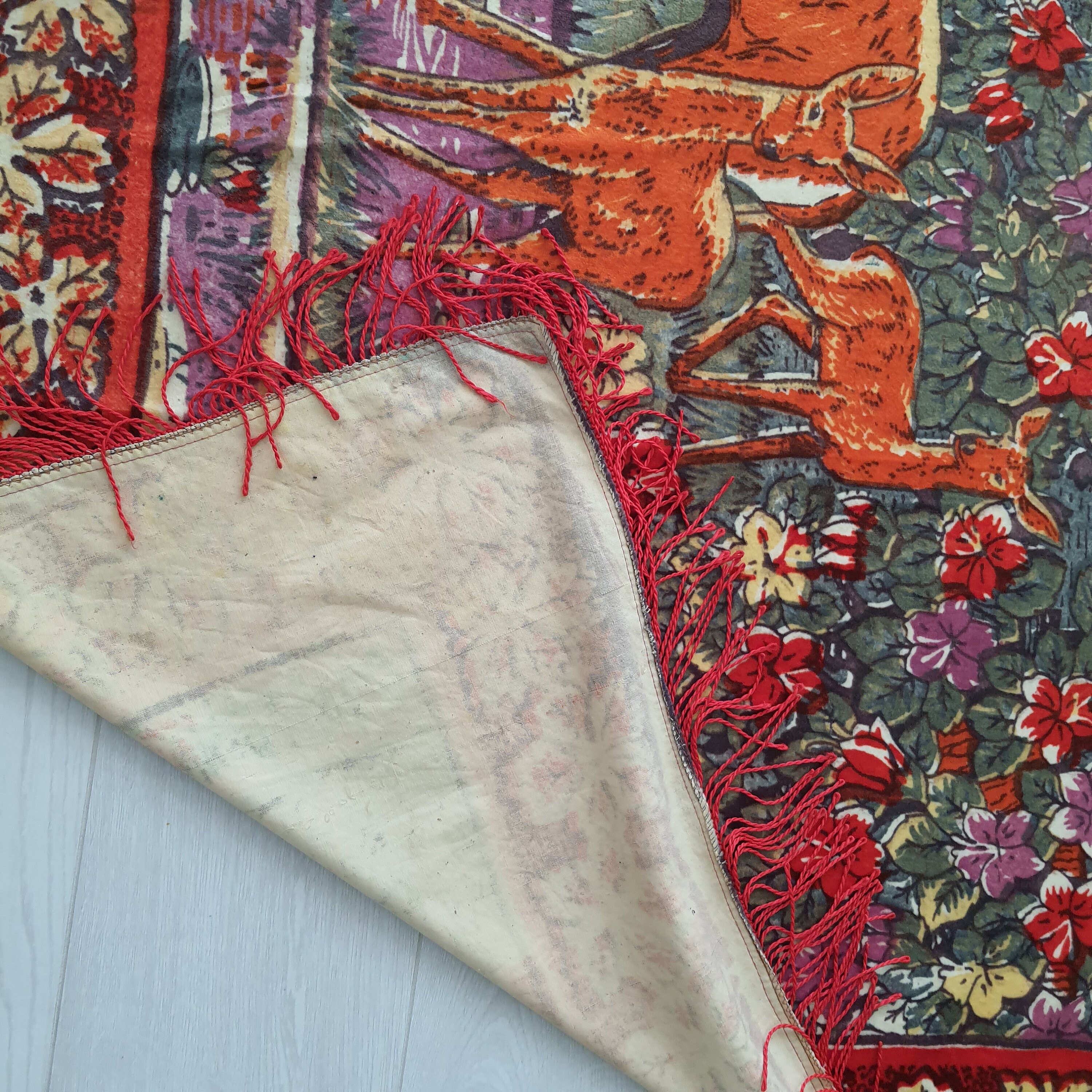 Soviet Vintage Plush Carpet.Russian Style Vintage Coton Velvet | Etsy