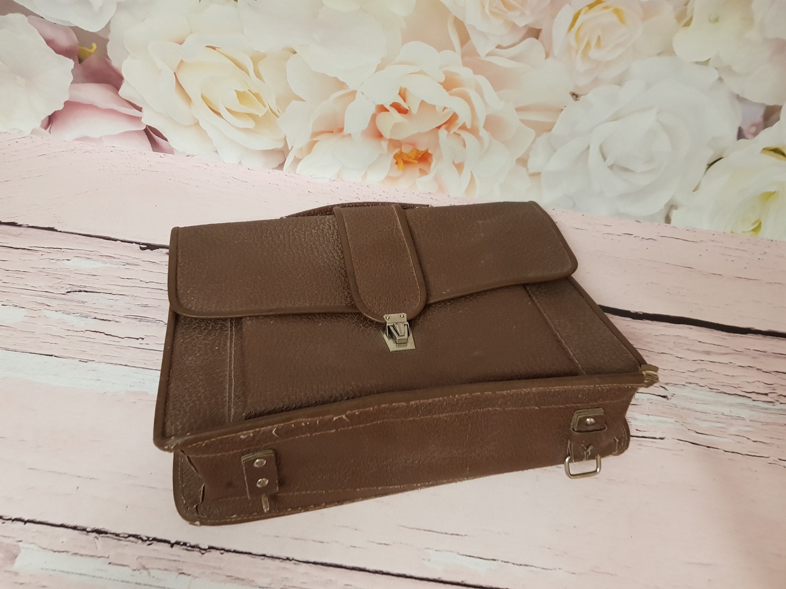 Soviet school bag Leather portfolio with zipper | Etsy