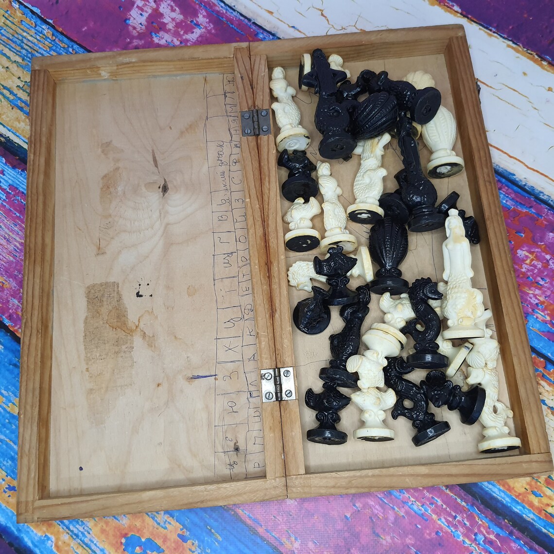 Sea kingdom sea theme vintage chess set soviet chess set | Etsy