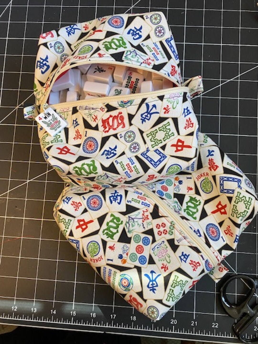 Mahjong Tile Zipper Pouches - Etsy