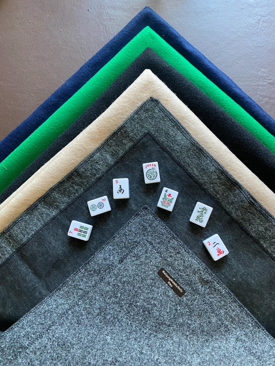 Mahjong and Rummikub Table Mat --two New Colors: Charcoal and Sandstone ...