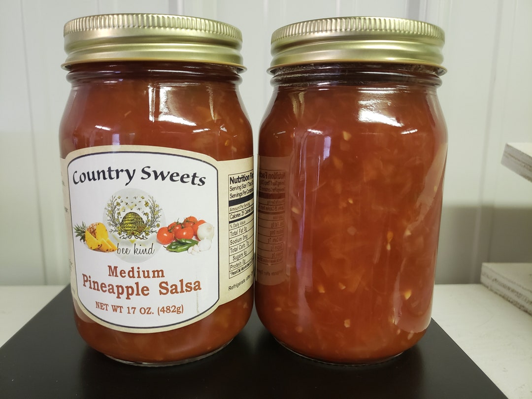 Country Sweets All-natural Medium Pineapple Salsa 17 Oz Jar - Etsy