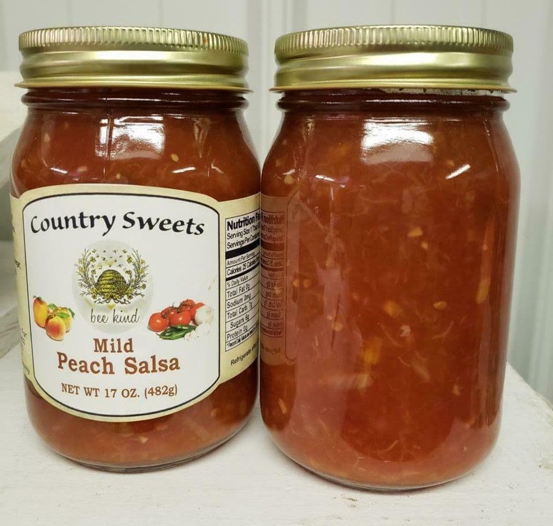 Country Sweets All Natural Mild Peach Salsa 17 Oz Jar - Etsy