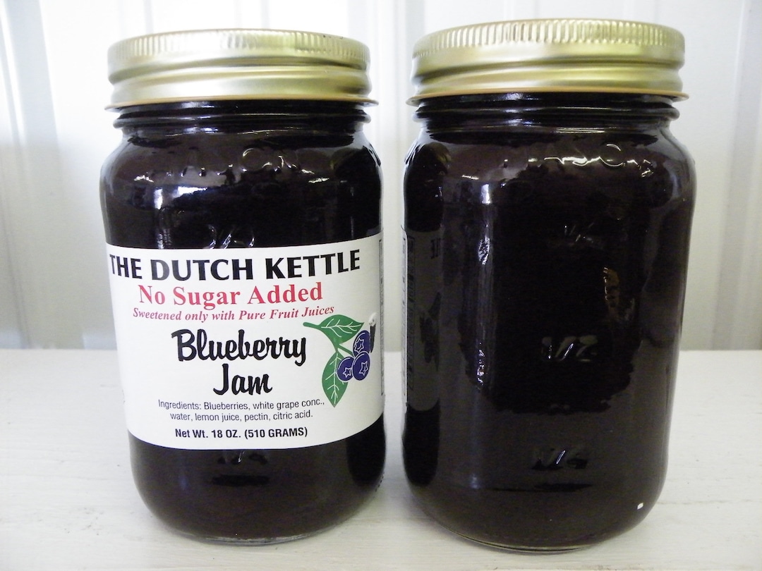 Dutch Kettle Homestyle No Sugar Added Blueberry Jam 18 Oz Jar - Etsy