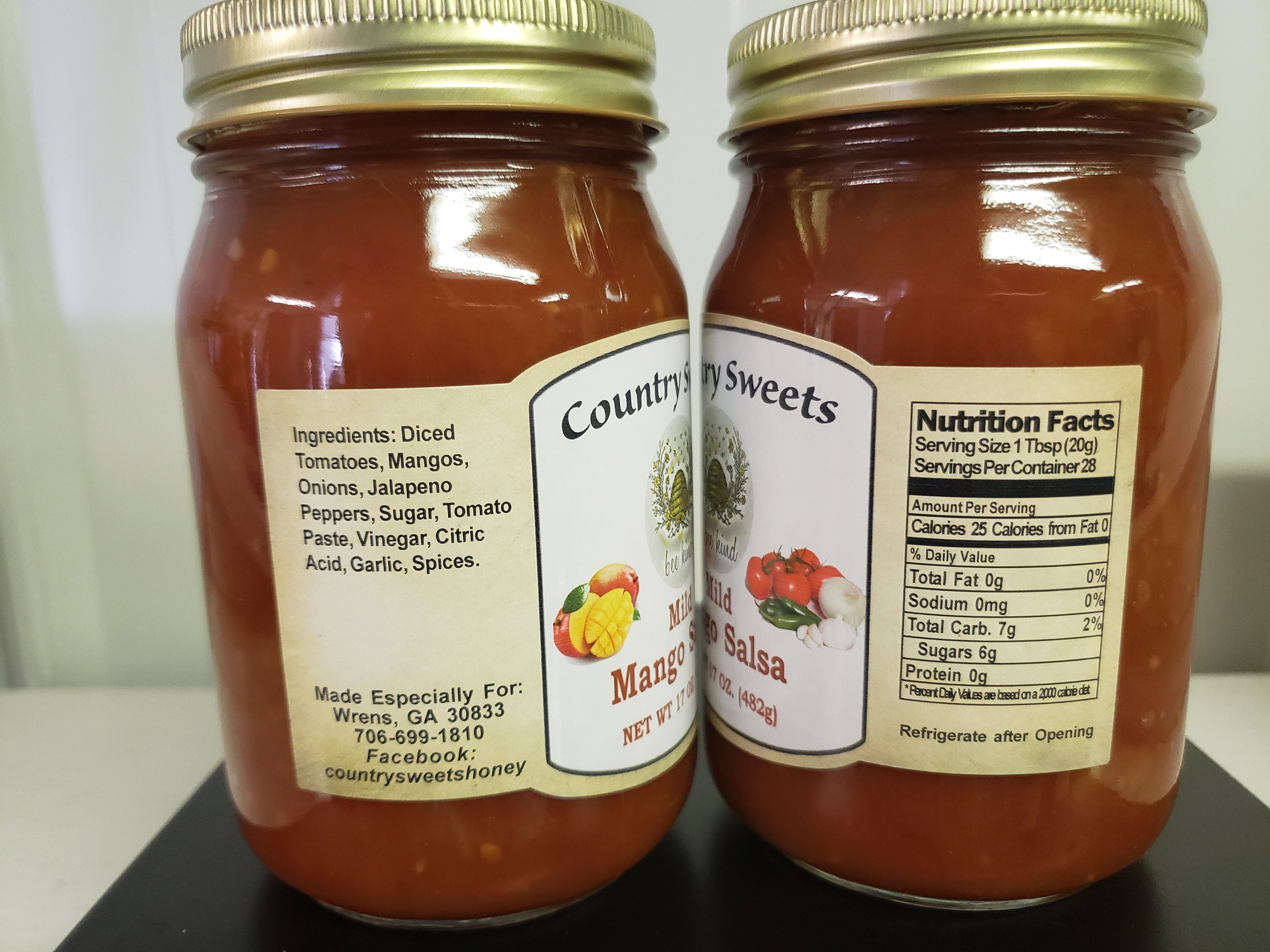 Country Sweets All-natural Homestyle Mild Mango Salsa 17oz Jar - Etsy
