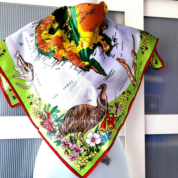 AUSTRALIAN ABORIGINAL ART Scarf by Neil Designer Silk… - Gem